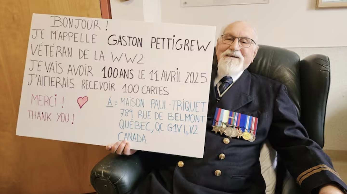 WWII veteran wanted 100 cards for his 100th birthday. The response was ...